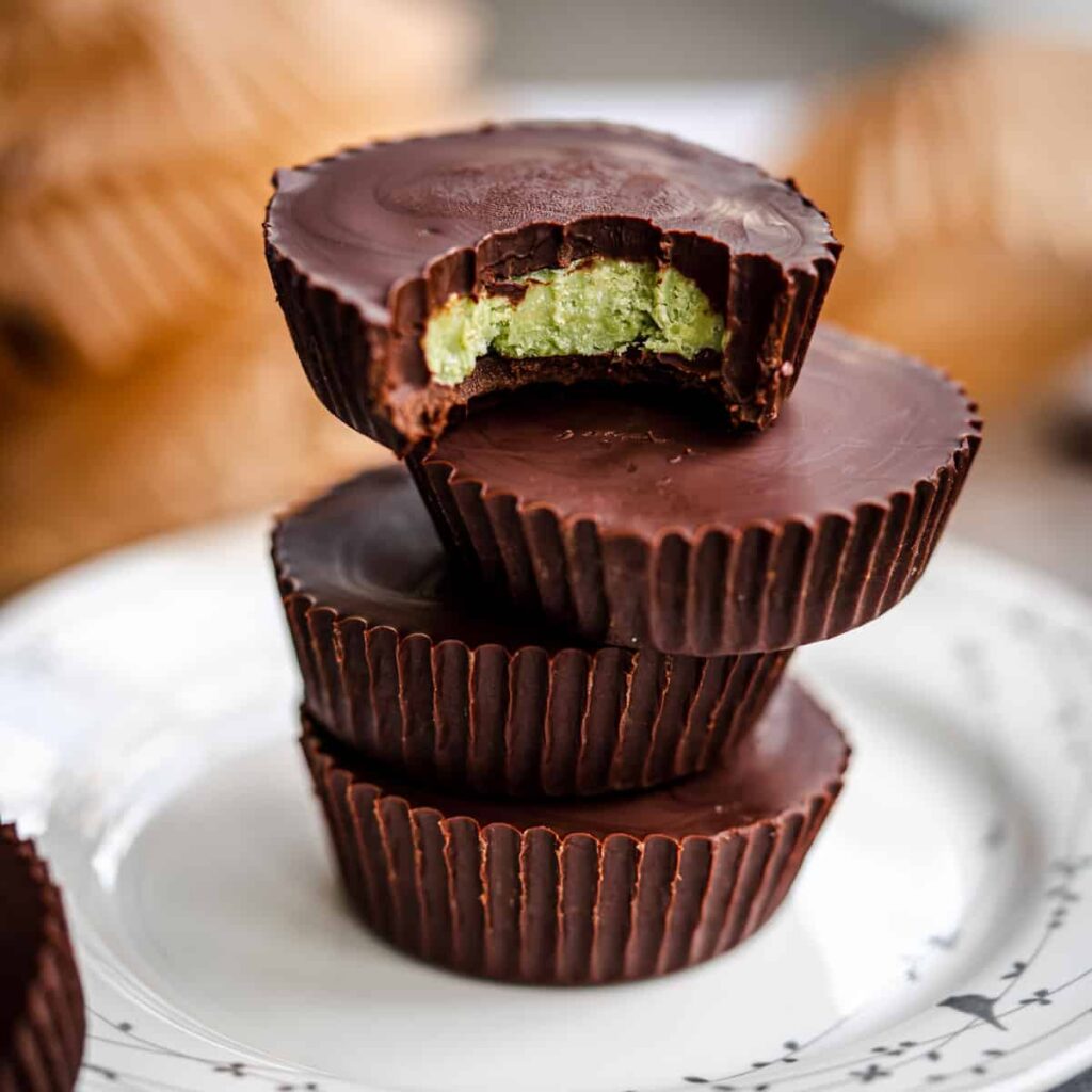 Matcha Dark Chocolate Mint Cups - Eat Fresh Glow