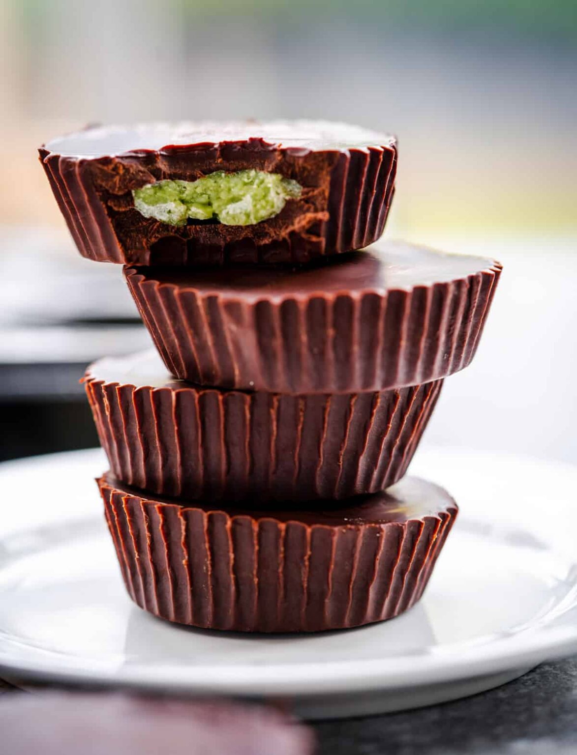 Matcha Dark Chocolate Mint Cups - Eat Fresh Glow