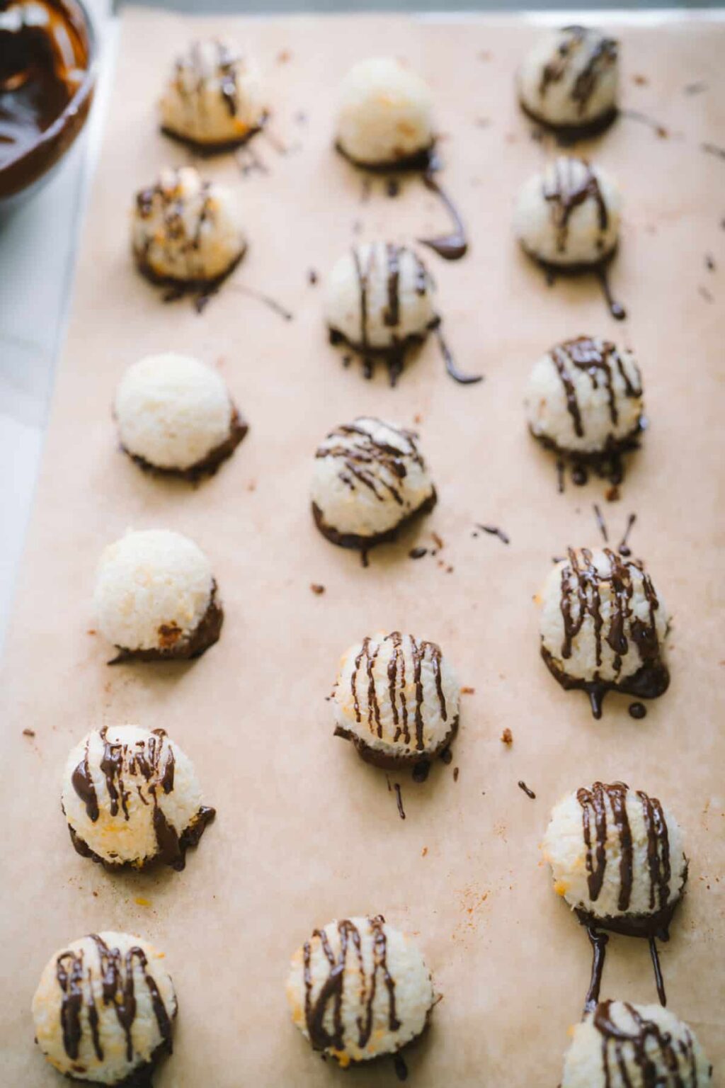 Chocolate-Dipped Peppermint Coconut Macaroons - Eat Fresh Glow