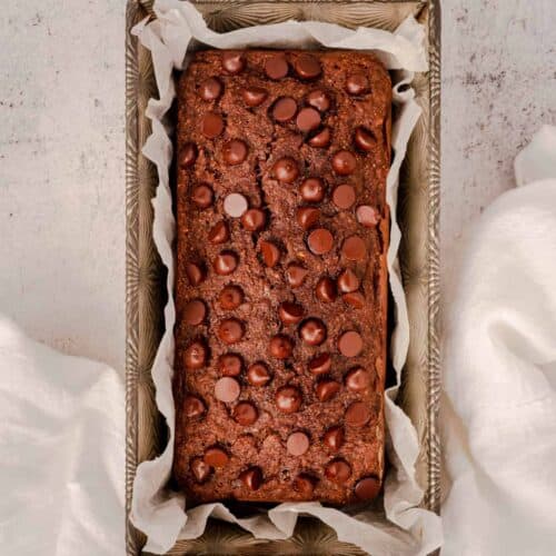 Easy 4-Ingredient Chocolate Bread Banana Chip Loaf - Eat Fresh Glow