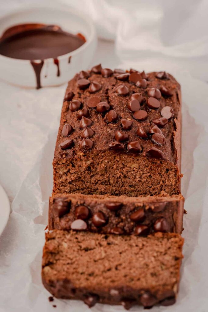 Easy 4-Ingredient Chocolate Bread Banana Chip Loaf - Eat Fresh Glow