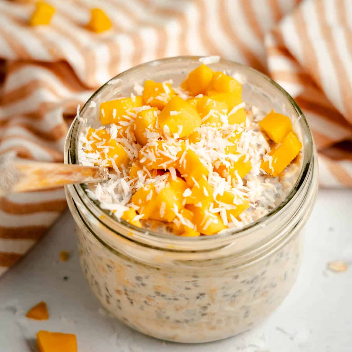 Mango Coconut Overnight Oats - Eat Fresh Glow