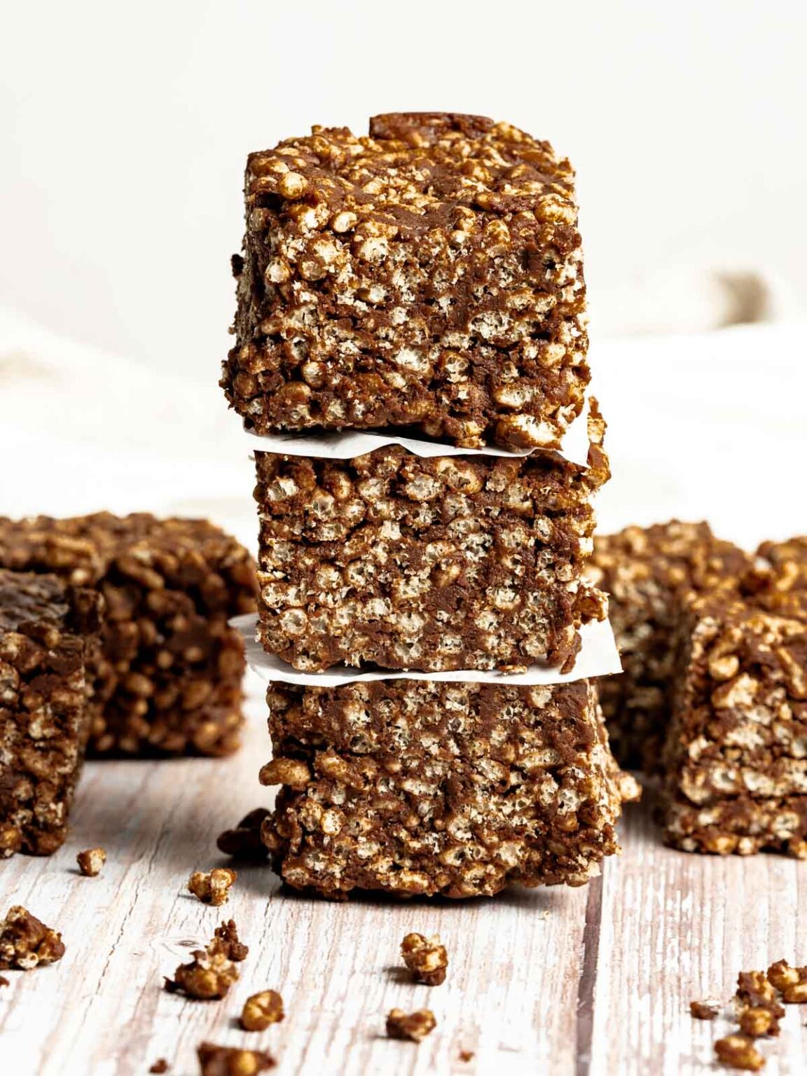Chocolate Peanut Butter Rice Crispy Treats - No Bake - Eat Fresh Glow